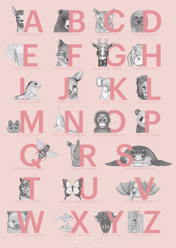 DOTS BY DONNA: THE ANIMAL ALPHABET POSTER - Dots by Donna