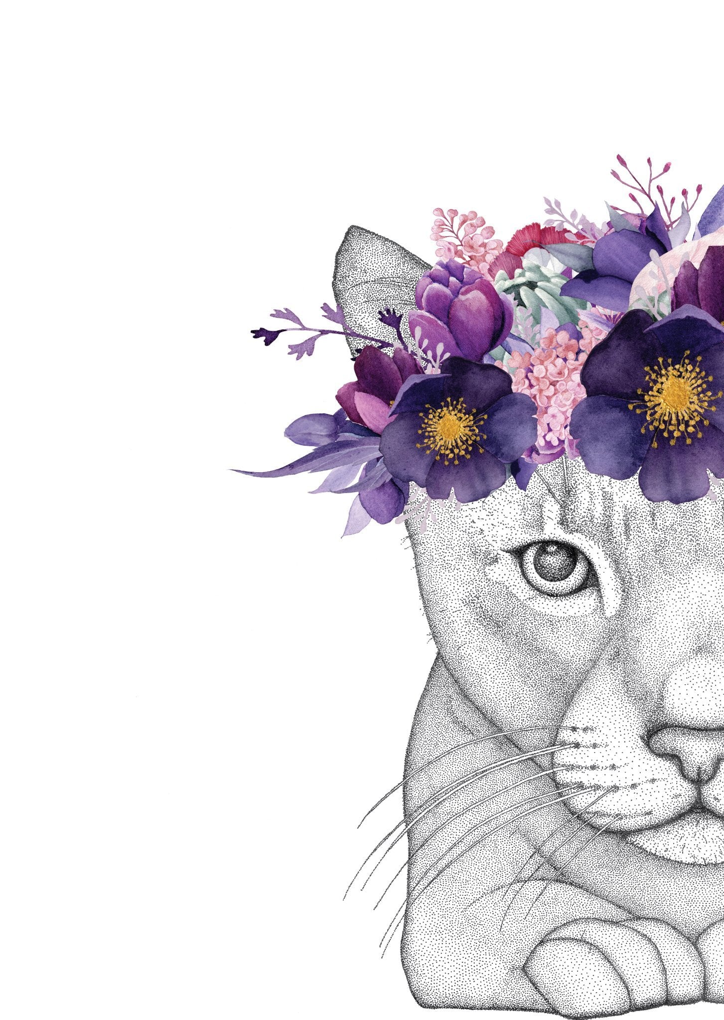 Cat With Flower Crown Drawing | Best Flower Site