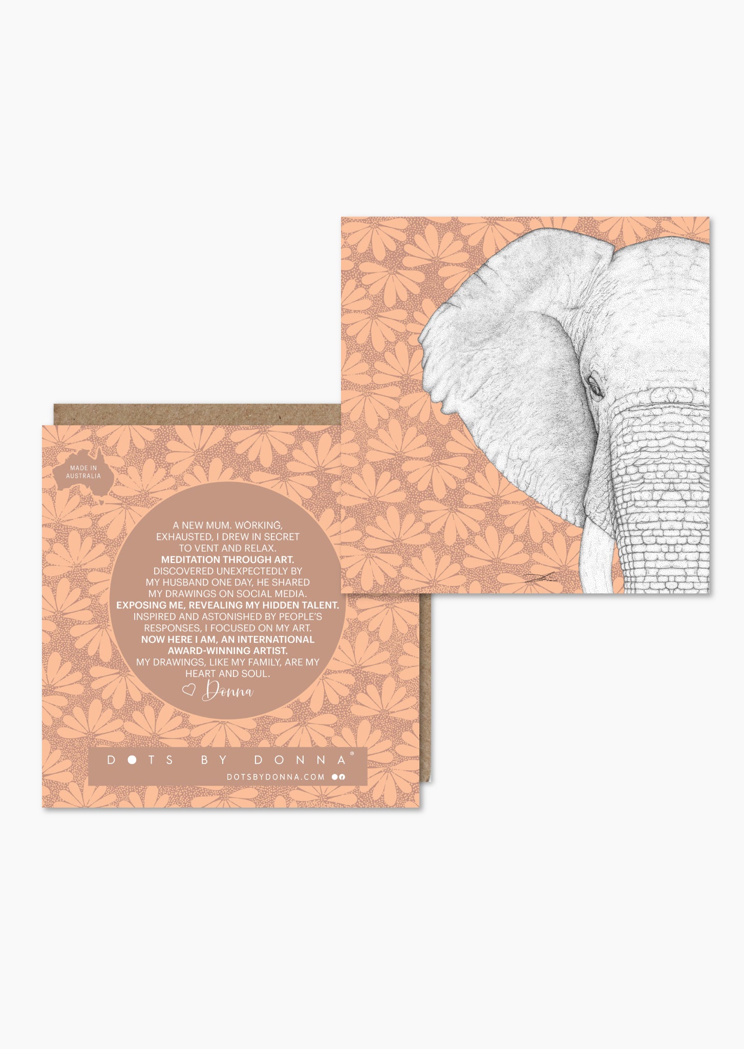 Ethan the Elephant Greeting Card – Dots by Donna